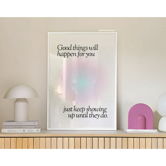Kna Prints - 1 Pc Poster Good Things Print Trendy Wall Art Prints Pink ...