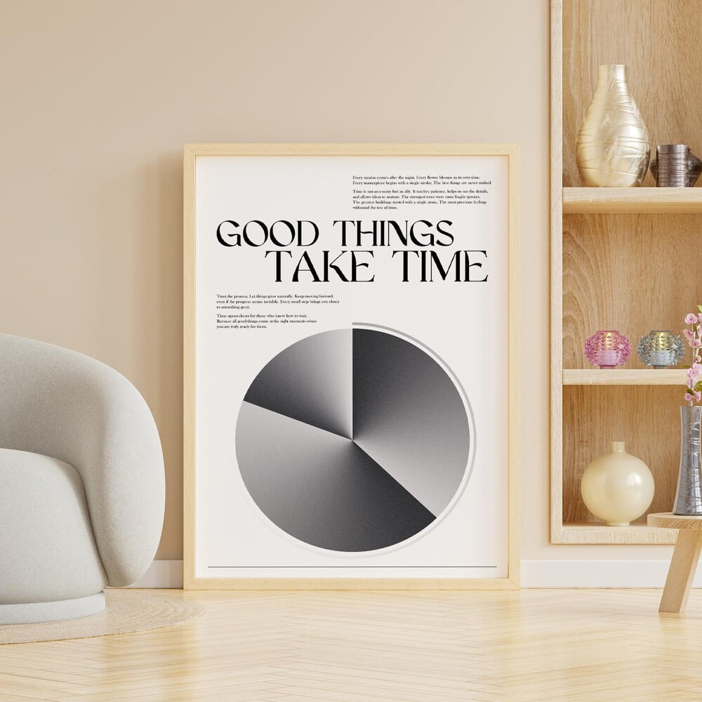 Kna Prints - 1 Pc Poster Good Things Take Time Poster – Minimalist ...