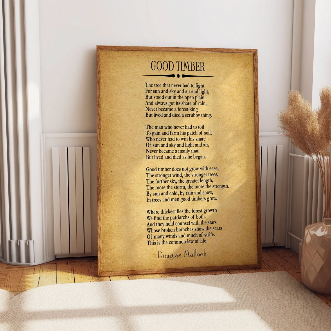 Kna Prints - 1 Pc Poster Good Timber Poem By Douglas Mallock ...