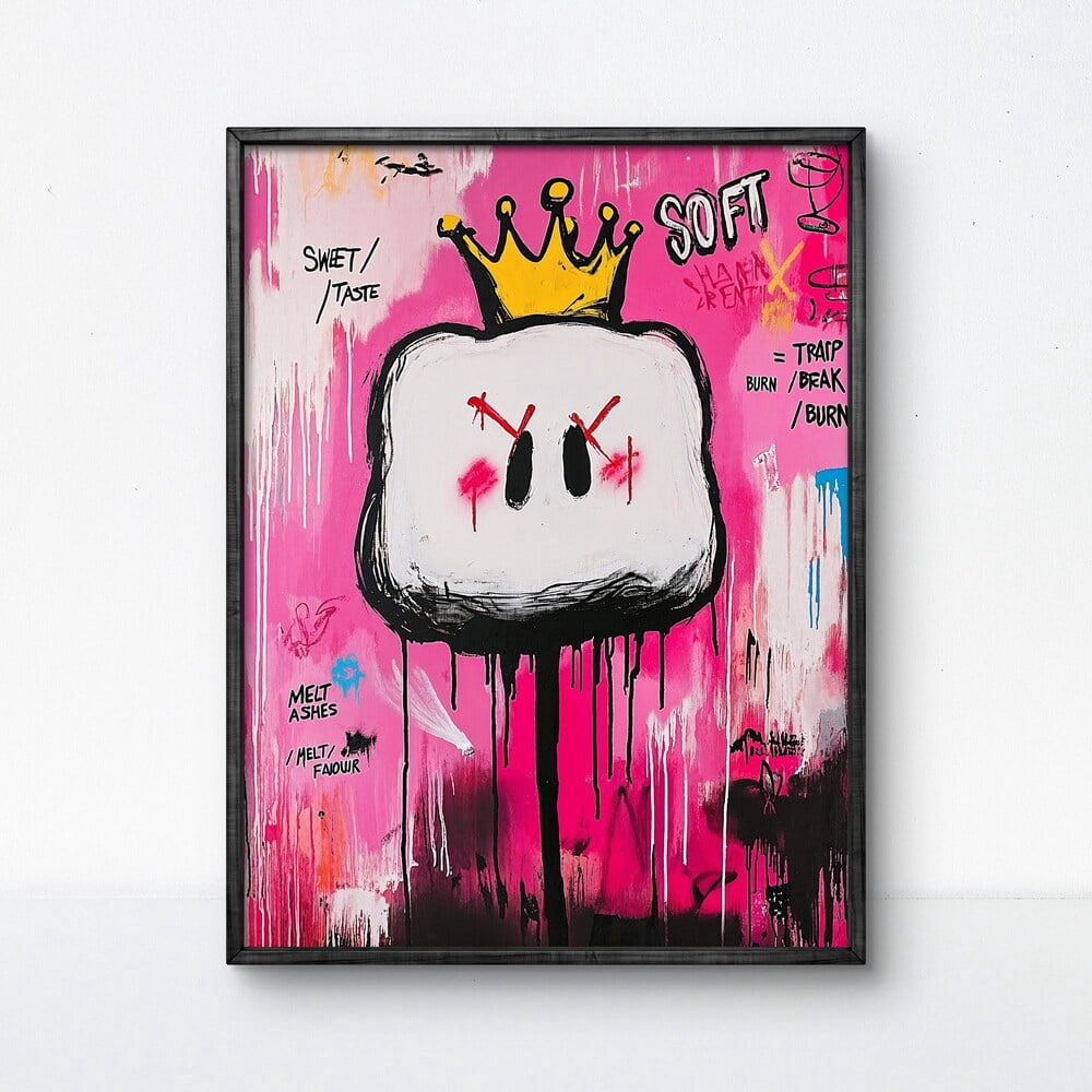 Kna Prints - 1 Pc Poster Graffiti Art Print Of Marshmallow Art With ...