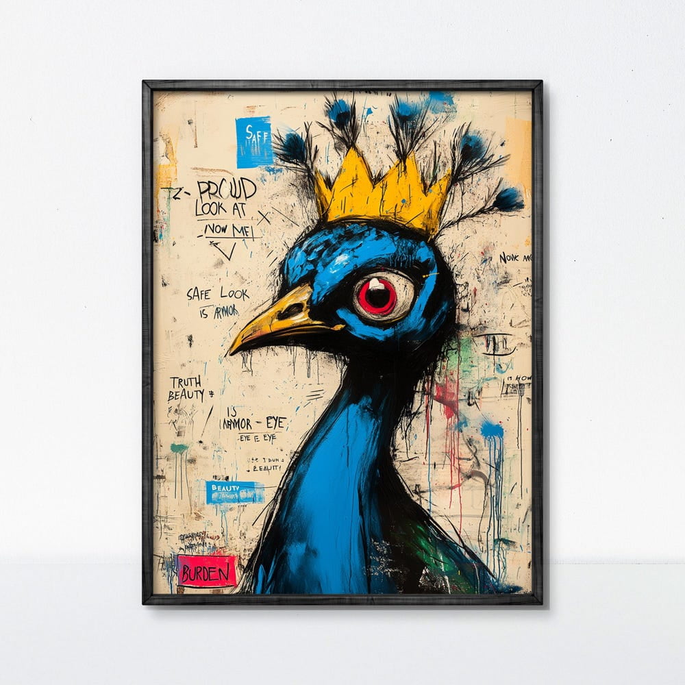 Kna Prints - 1 Pc Poster Graffiti Art Print • Peacock Art • Crown ...