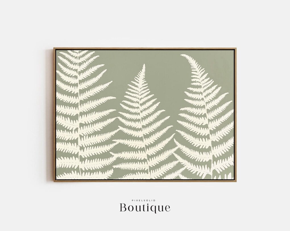 Kna Prints - 1 Pc Poster Green Fern Leaf Painting, Leaves Wall Decor ...