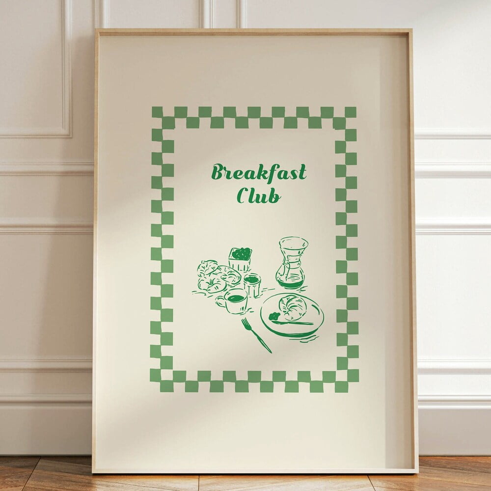 Kna Prints - 1 Pc Poster Green Hand Drawn Breakfast Club Printable Art ...