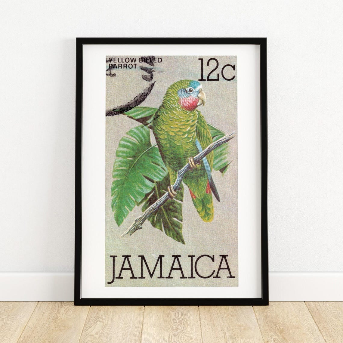 Kna Prints - 1 Pc Poster Green Parrot Vintage Jamaica Art Postage Stamp ...