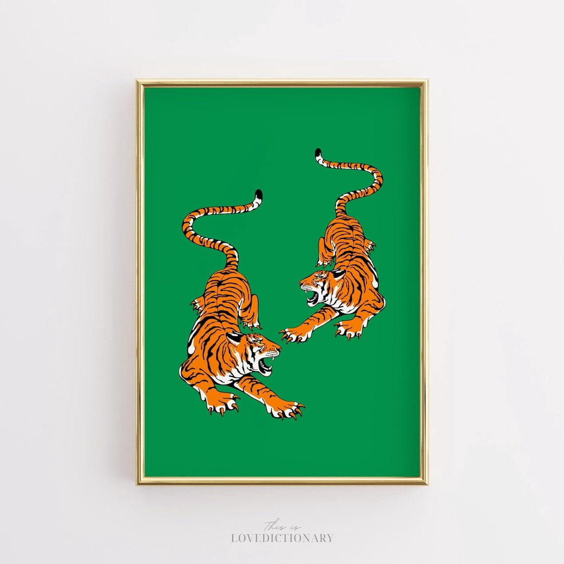 Kna Prints - 1 Pc Poster Green Tiger Print, Cheetah Wall Art, Trendy ...