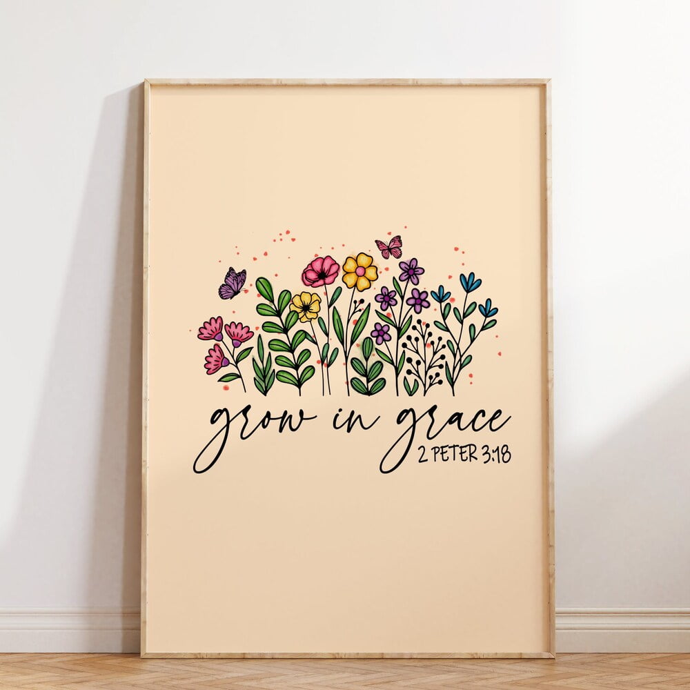 Kna Prints - 1 Pc Poster Grow In Grace Peter Print, Retro Christian ...