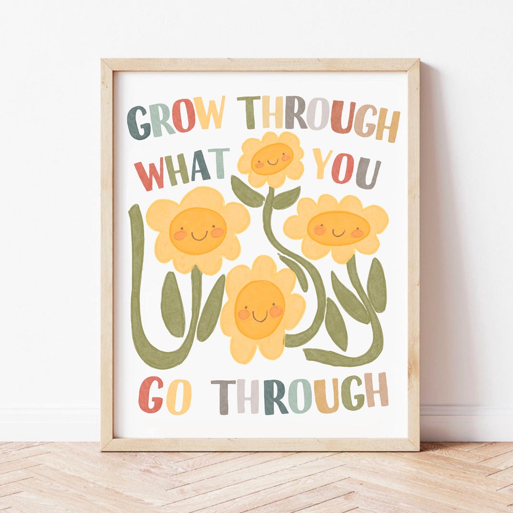 Kna Prints - 1 Pc Poster Grow Through What You Go Through Print Boho ...