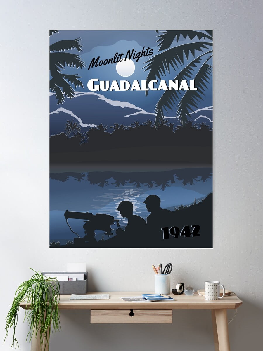 Kna Prints - 1 Pc Poster Guadalcanal 1942 Moonlit Night Travel (W/O ...