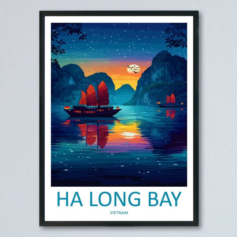 Kna Prints - 1 Pc Poster Ha Long Bay Cartoon Travel Poster Vietnam Wall ...