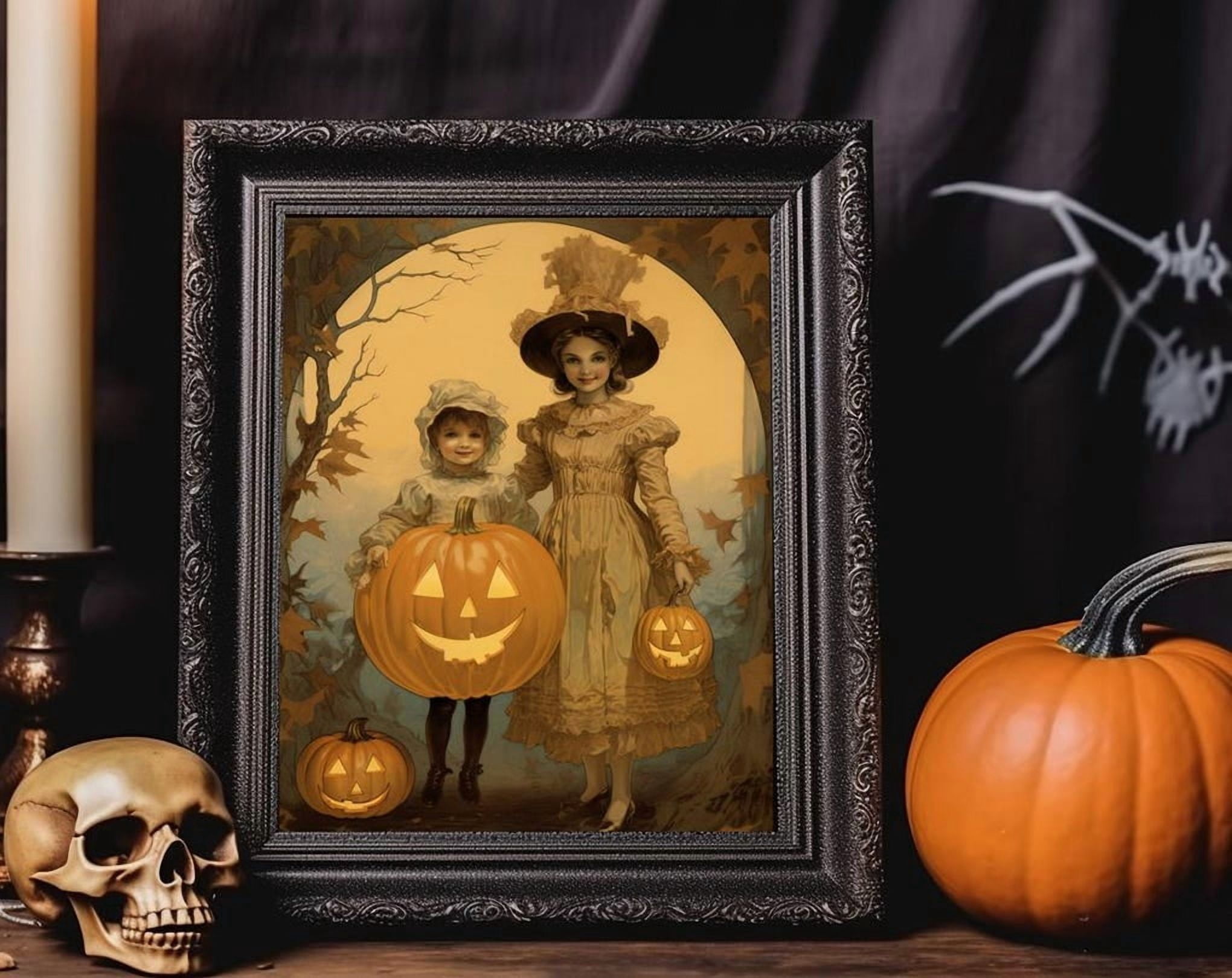 Kna Prints - 1 Pc Poster Halloween Vintage Sister Witches With Pumpkins ...