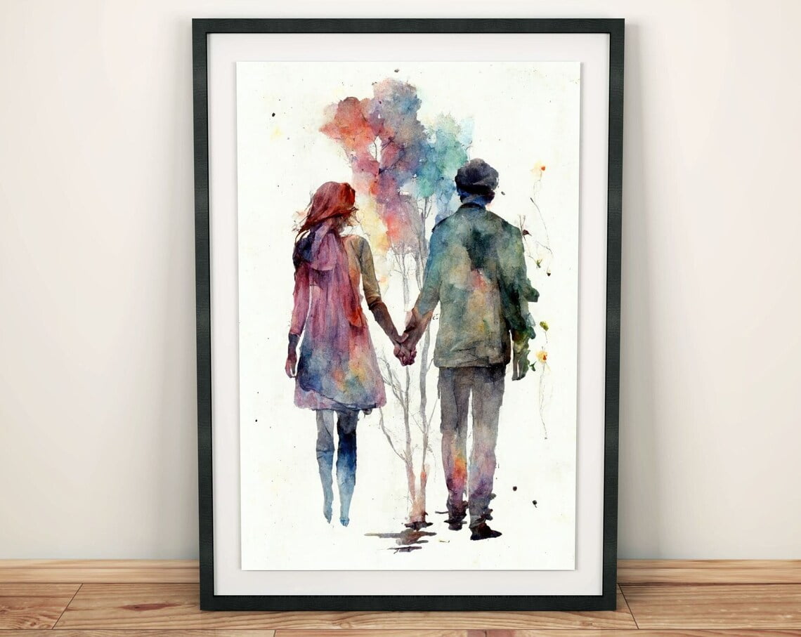 Kna Prints - 1 Pc Poster Hand In Hand Abstract Art Of Love In ...