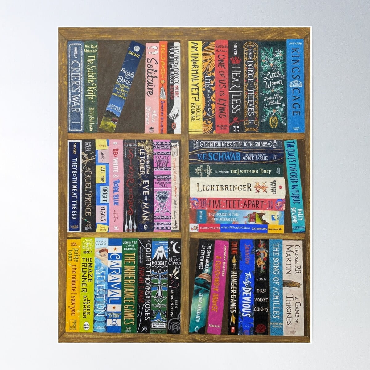 Kna Prints - 1 Pc Poster Hand Painted Bookcase, UNFRAMED-12x18 ...