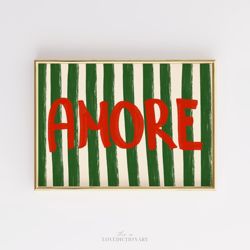 Kna Prints - 1 Pc Poster Handwritten Amore Wall Art, Bold Hand Lettered ...