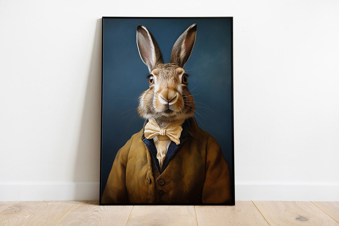 Kna Prints - 1 Pc Poster Hare Portrait Print, Vintage Hare ...