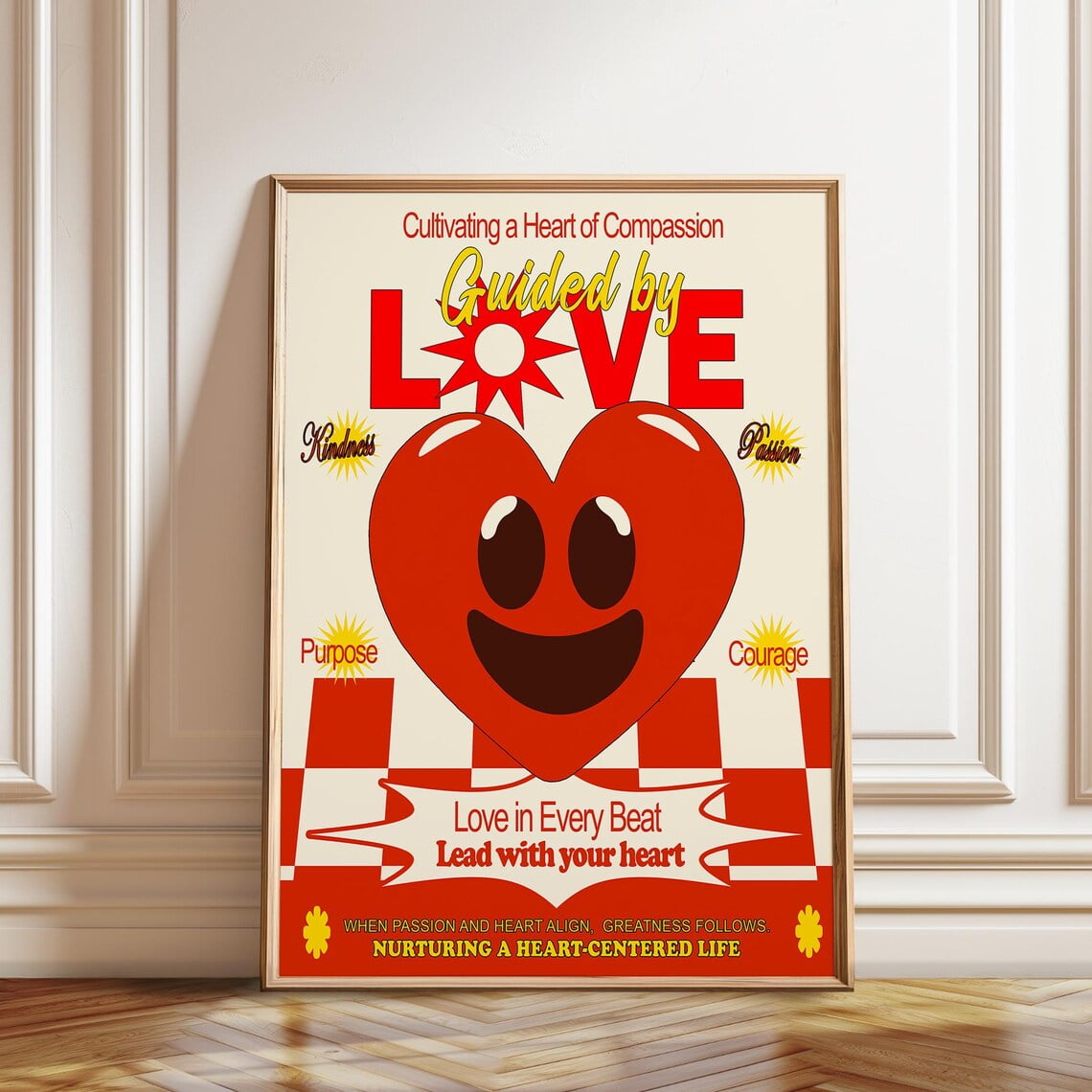 Kna Prints - 1 Pc Poster Heart-Centered Wall Decorguided By Love Art ...