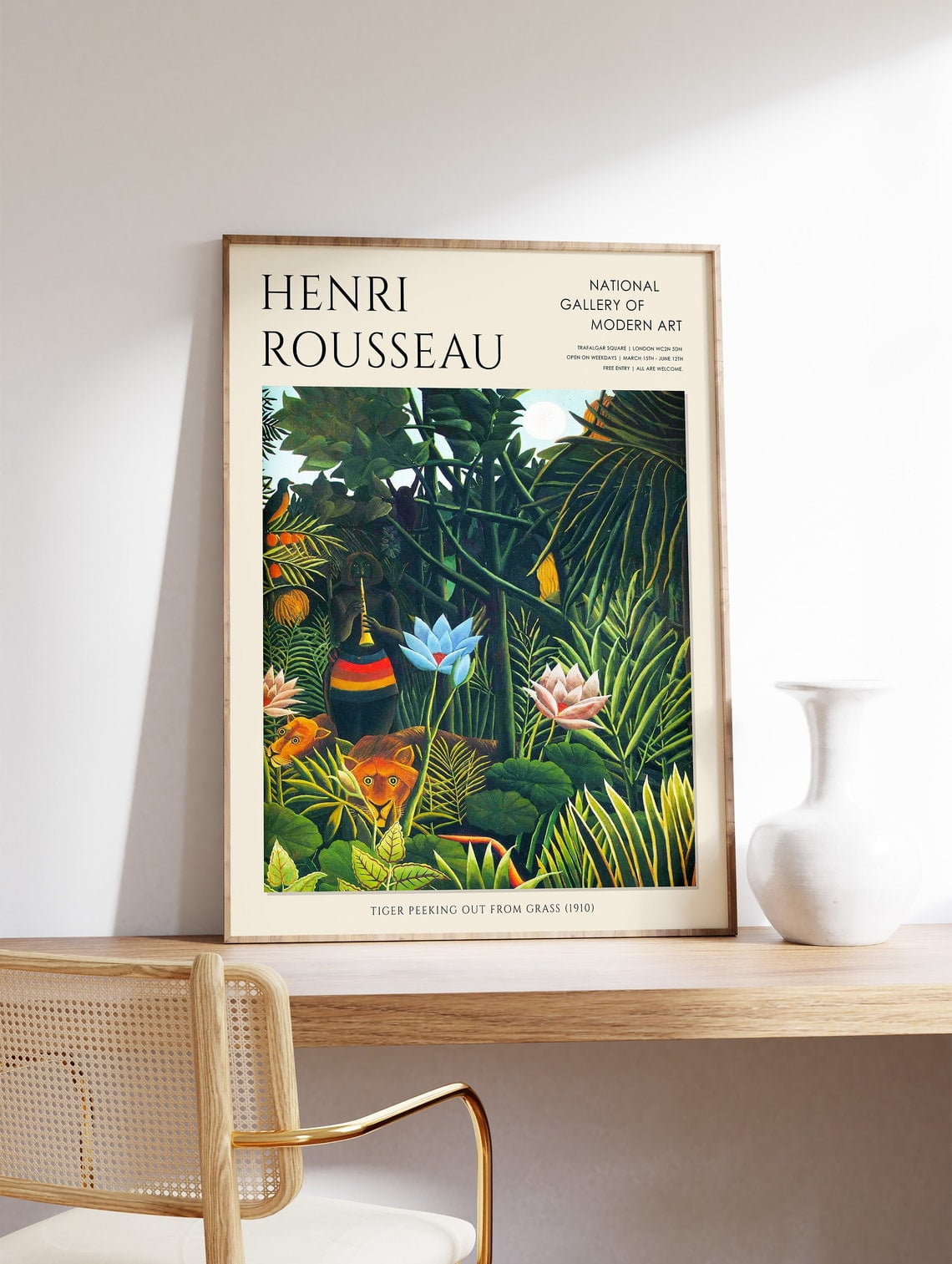 Kna Prints - 1 Pc Poster Henri Rousseau , Tiger Peeking Out, Henri ...