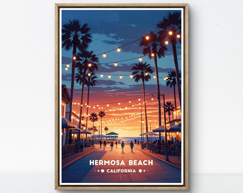 Kna Prints - 1 Pc Poster Hermosa Beach , California Sset Print, Socal ...