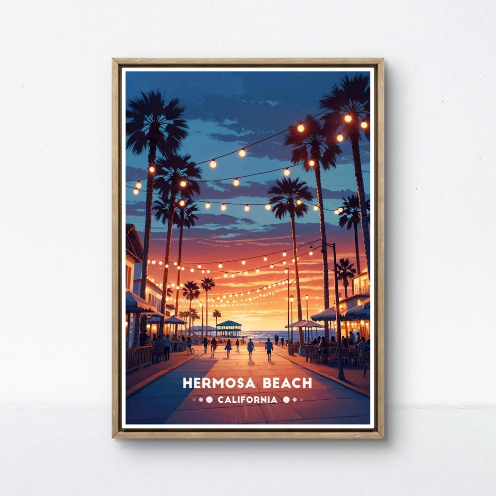 Kna Prints - 1 Pc Poster Hermosa Beach Poster, California Sunset Print ...