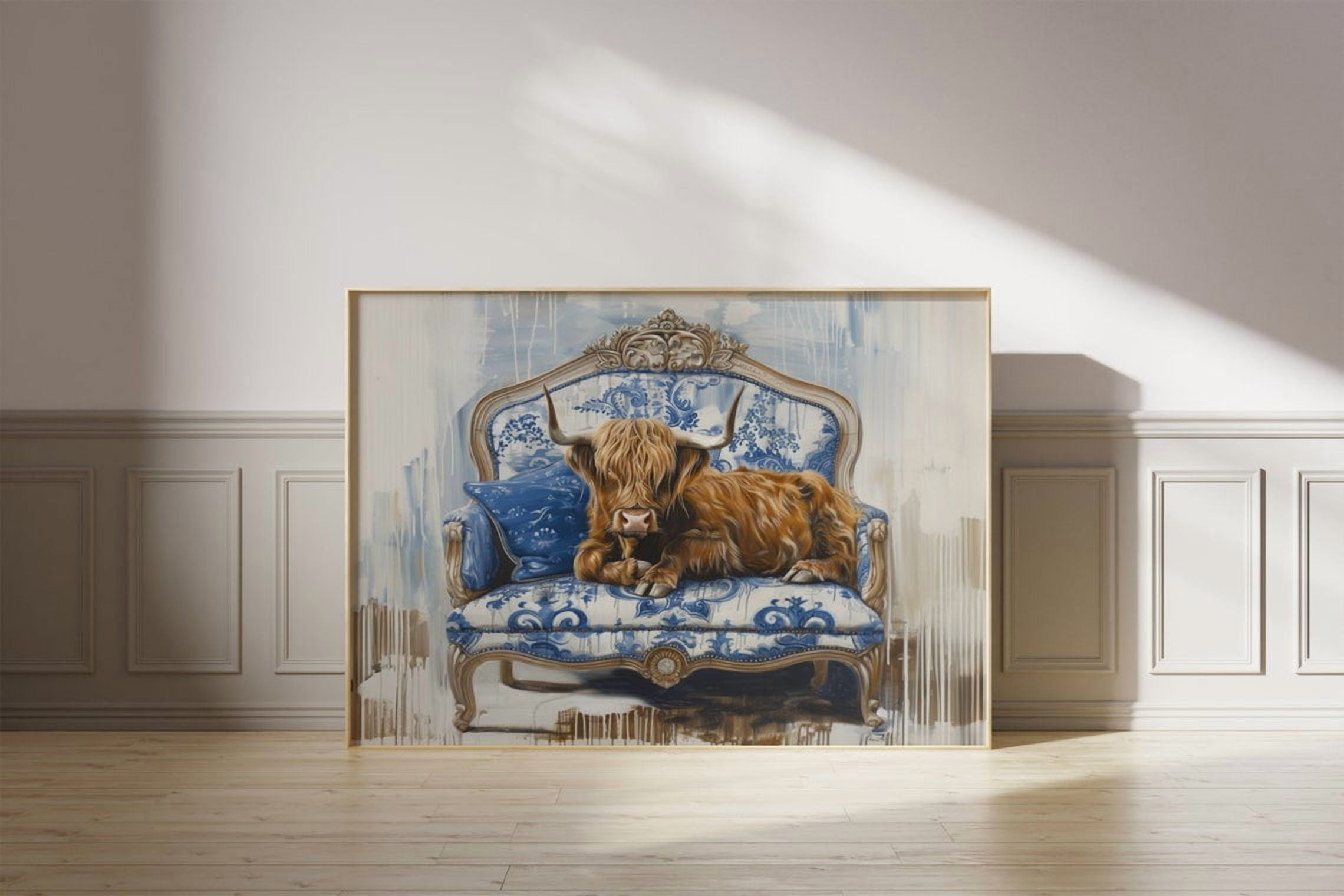 Kna Prints - 1 Pc Poster Highland Cow Art, Farmhouse Decor, Vintage Art ...