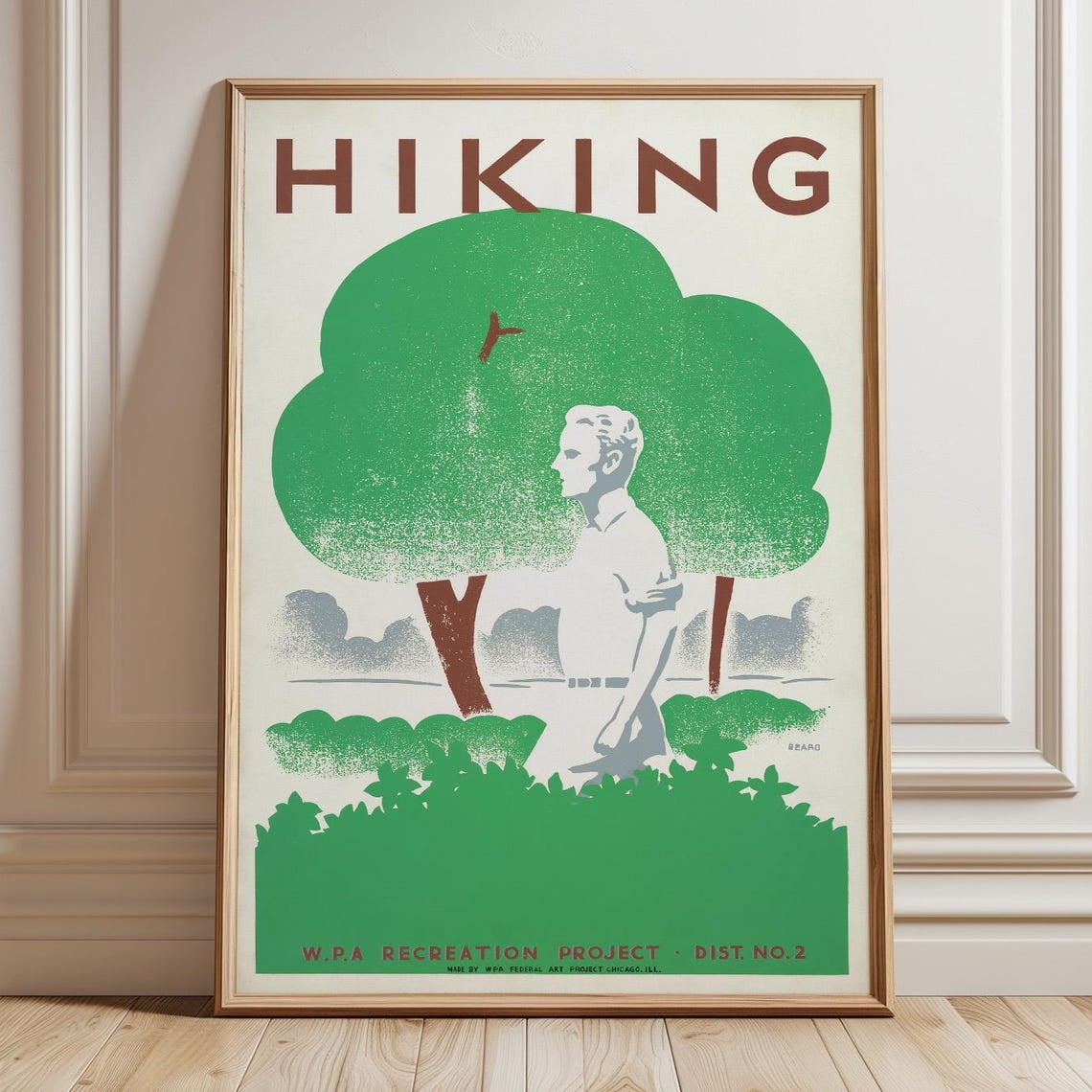 Kna Prints - 1 Pc Poster Hiking Chicago Wpa Print, Vintage 1939 Outdoors Wall Art By Beard ...