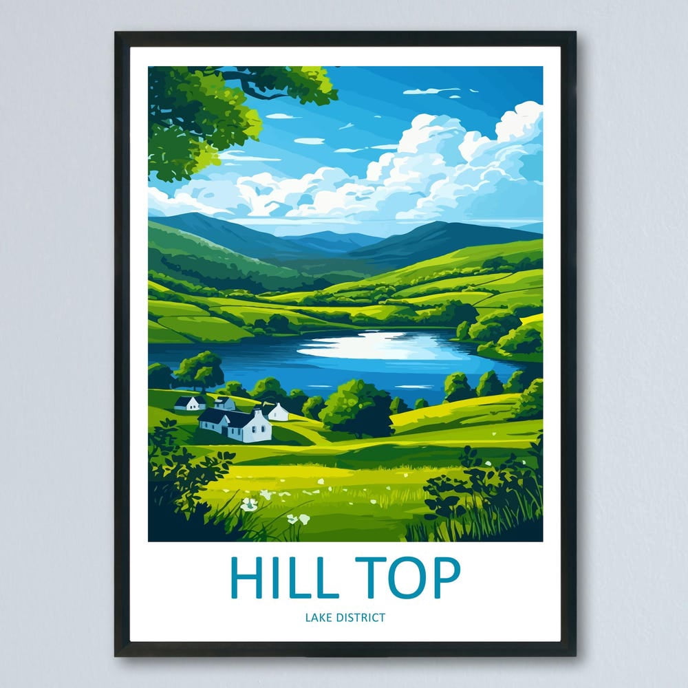 Kna Prints - 1 Pc Poster Hill Top Travel Poster England Wall Art ...