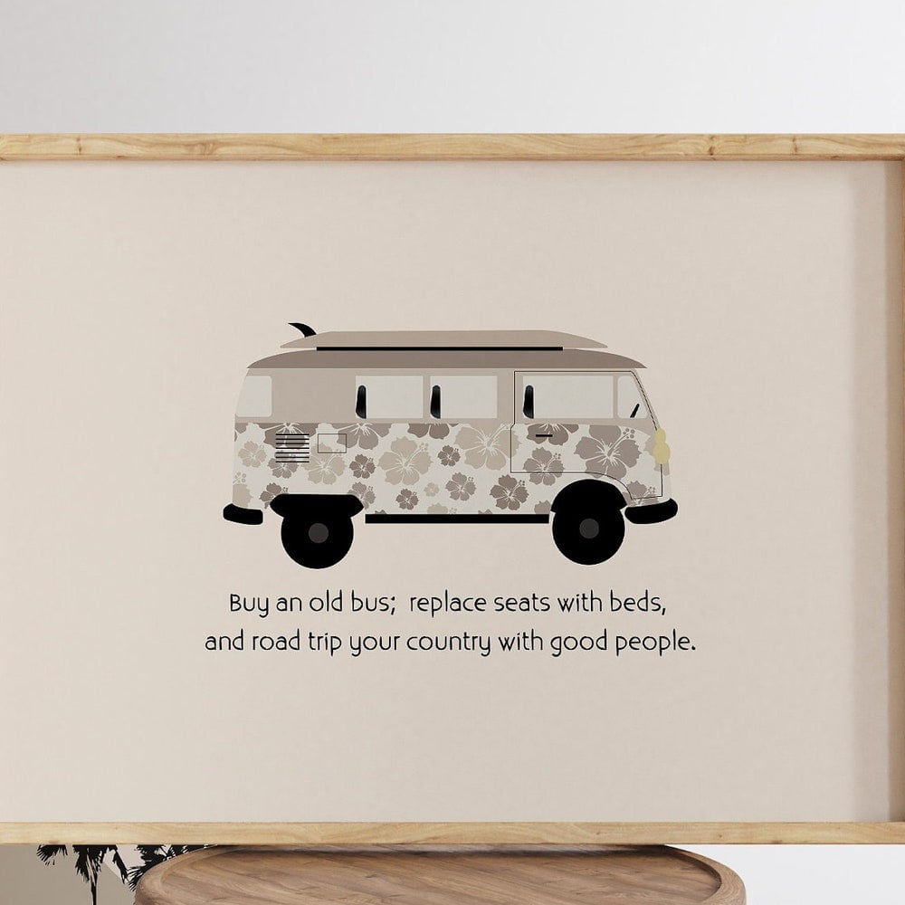 Kna Prints - 1 Pc Poster Hippie Van , Retro Van , Van Life Gift ...