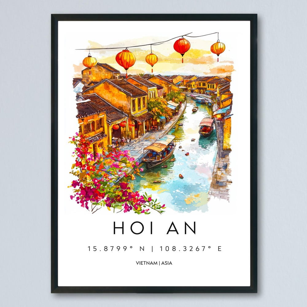 Kna Prints - 1 Pc Poster Hoi An Watercolor Poster Hoi An Travel Hoi An ...
