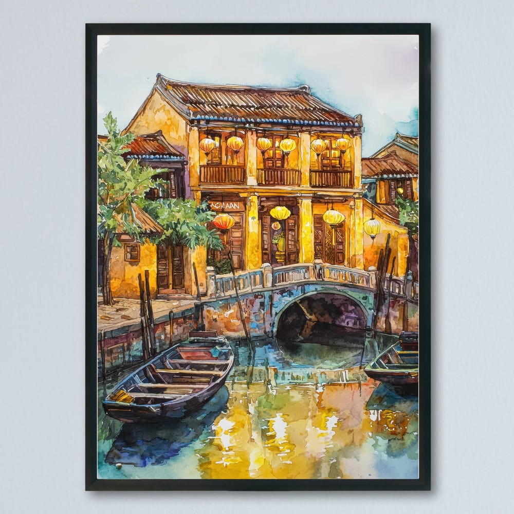 Kna Prints - 1 Pc Poster Hoi An Watercolor Poster Hoi An Travel Vietnam ...