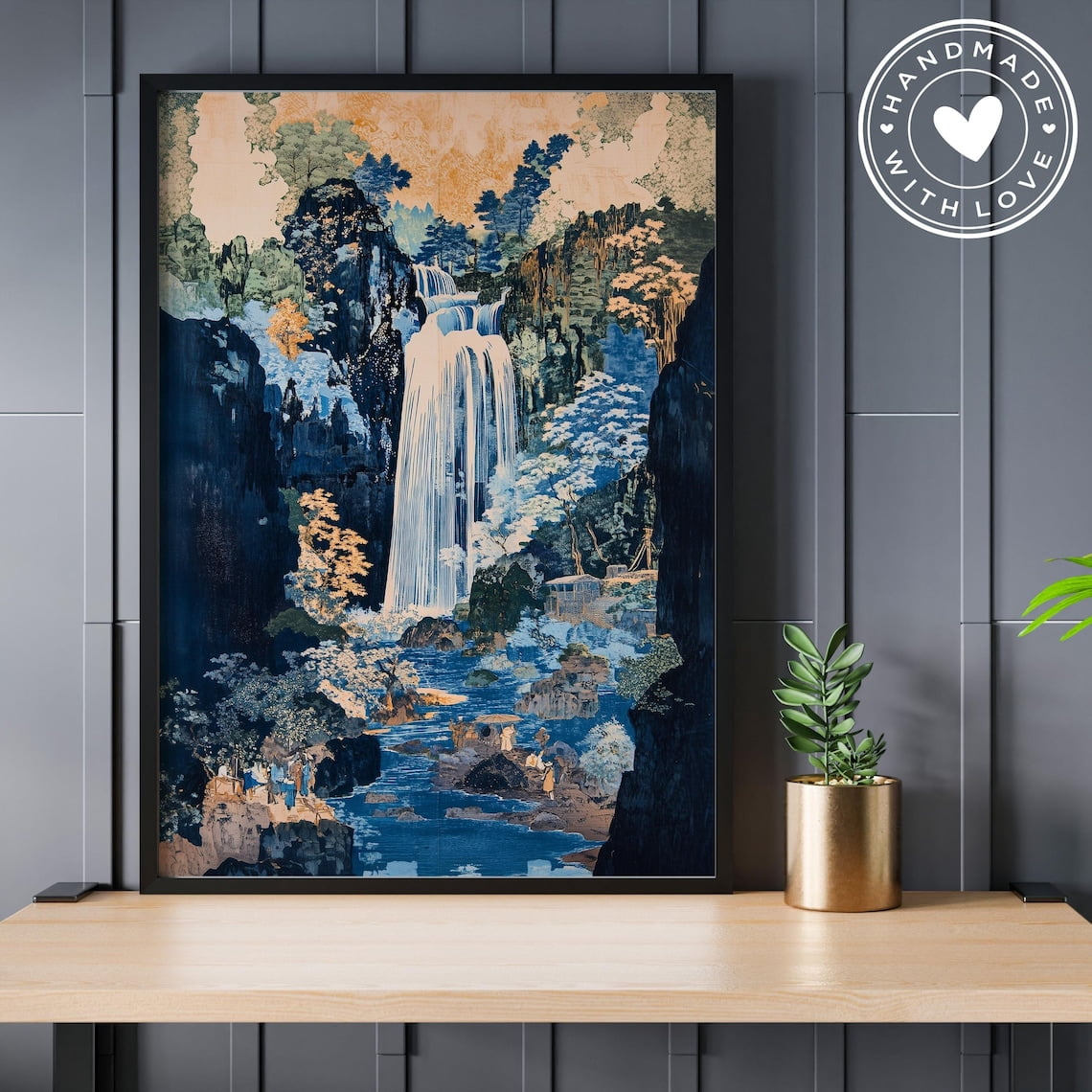 Kna Prints - 1 Pc Poster Hokusai Ukiyo-E Japanese Waterfall Wall Art ...