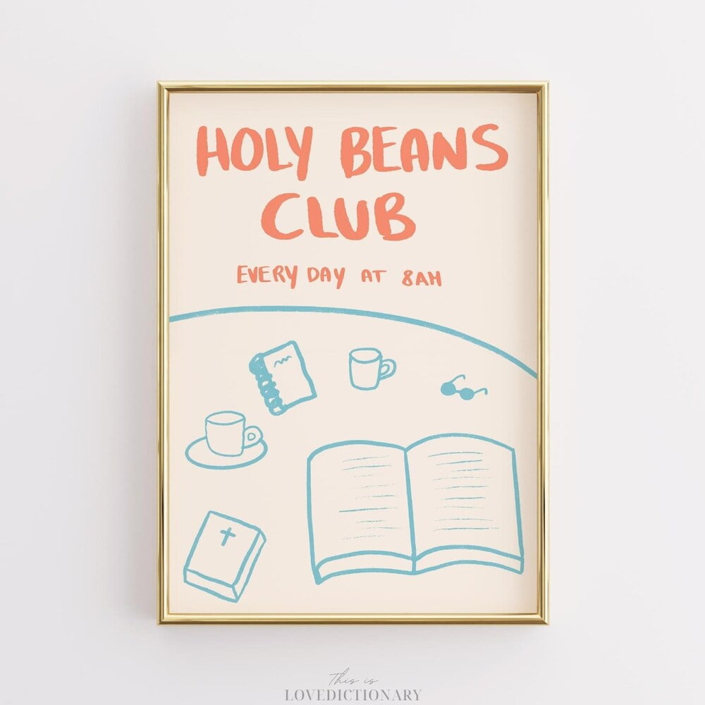 Kna Prints - 1 Pc Poster Holy Beans Club Wall Art, Funny Christian Printable, Holy Spirit Wall ...