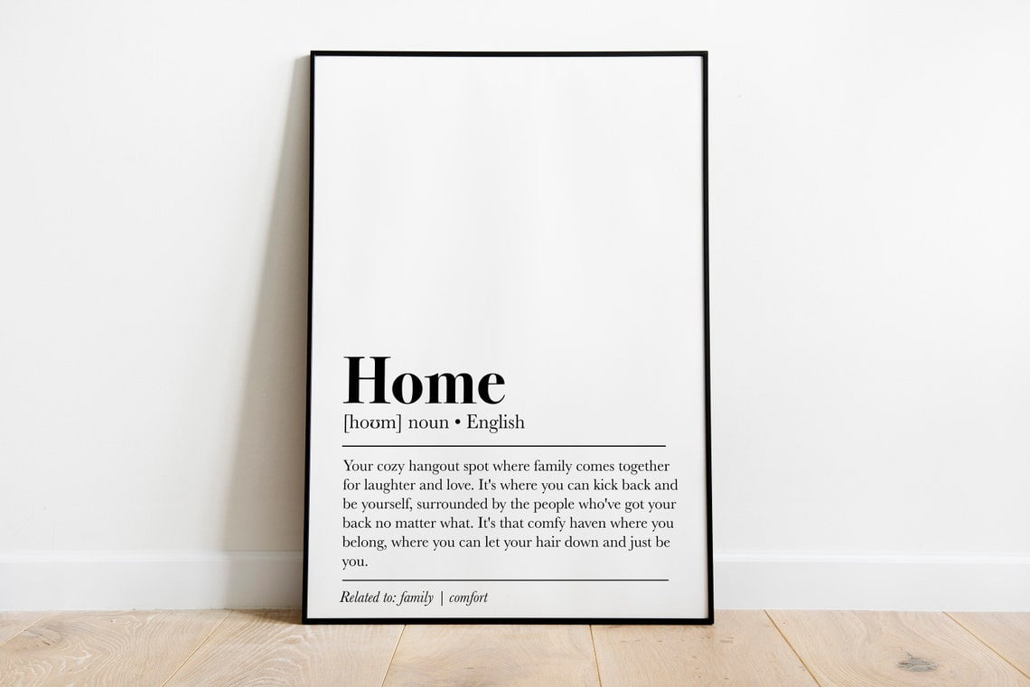 Kna Prints - 1 Pc Poster Home Definition Print, Home Sign Print, Home ...