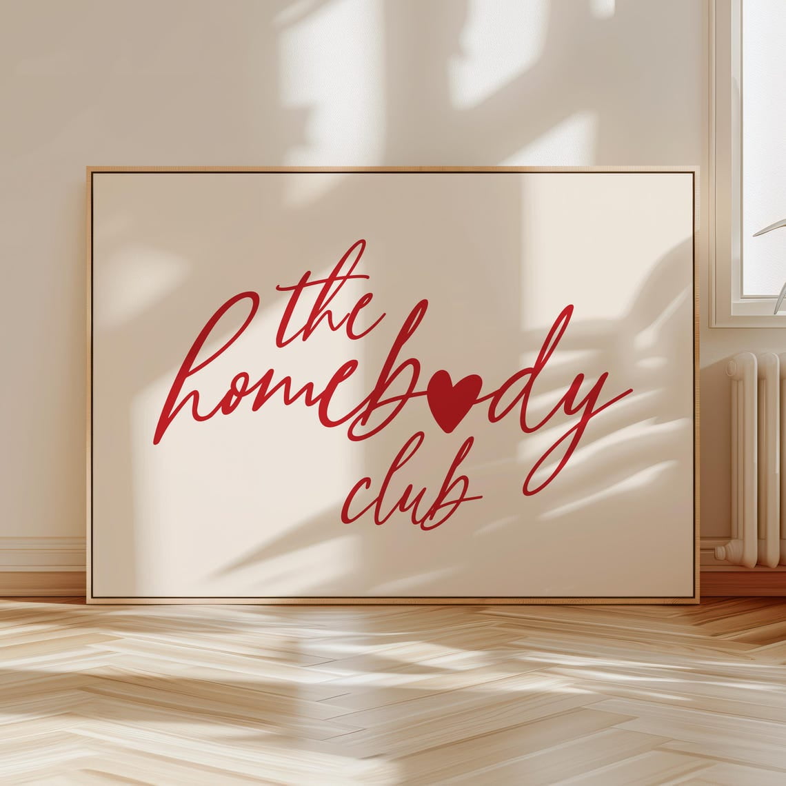 Kna Prints - 1 Pc Poster The Homebody Club Print Minimalist Red Heart ...