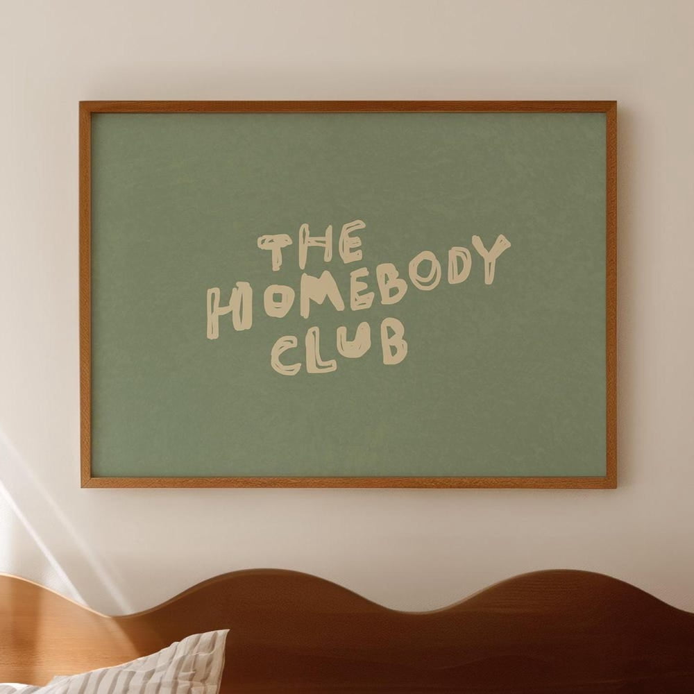 Kna Prints - 1 Pc Poster The Homebody Club Print Trendy Apartment Decor ...