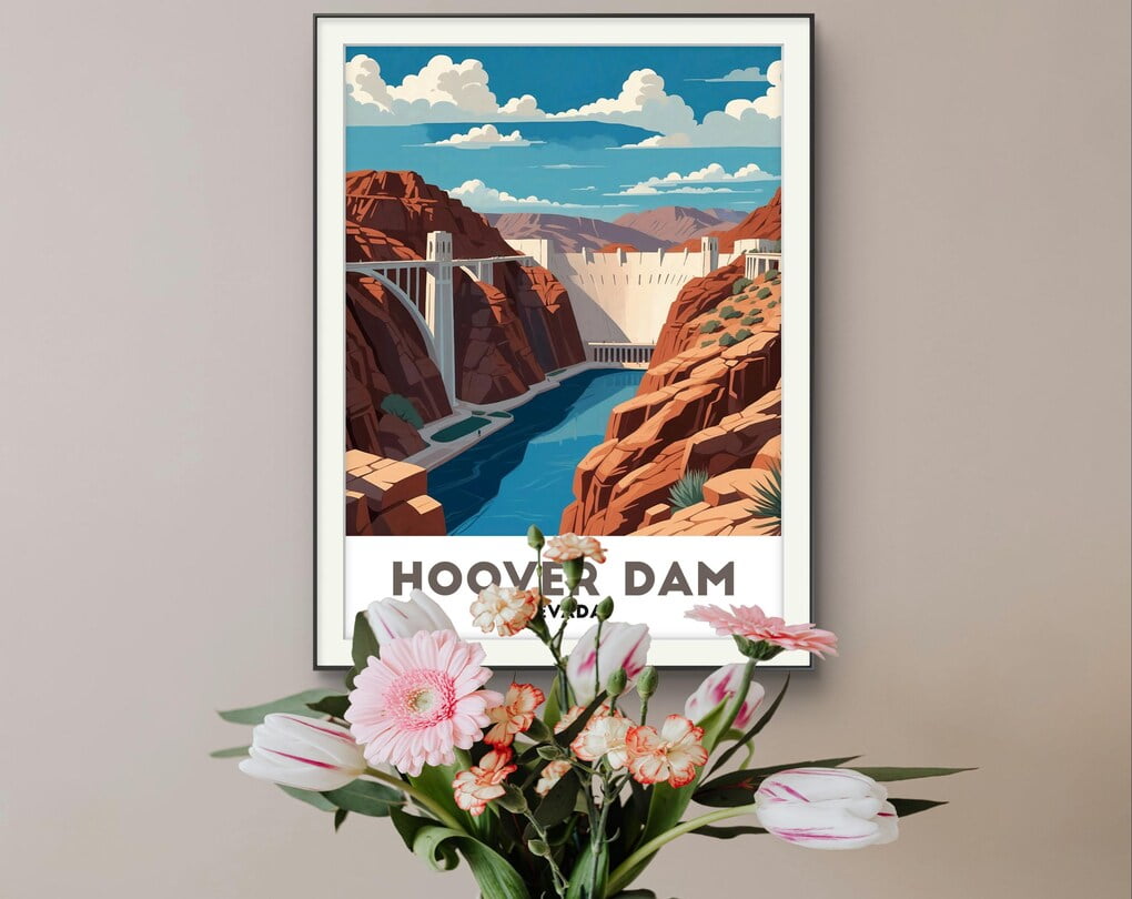 Kna Prints - 1 Pc Poster Hoover Damiconic Nevada Landmark Art Print ...