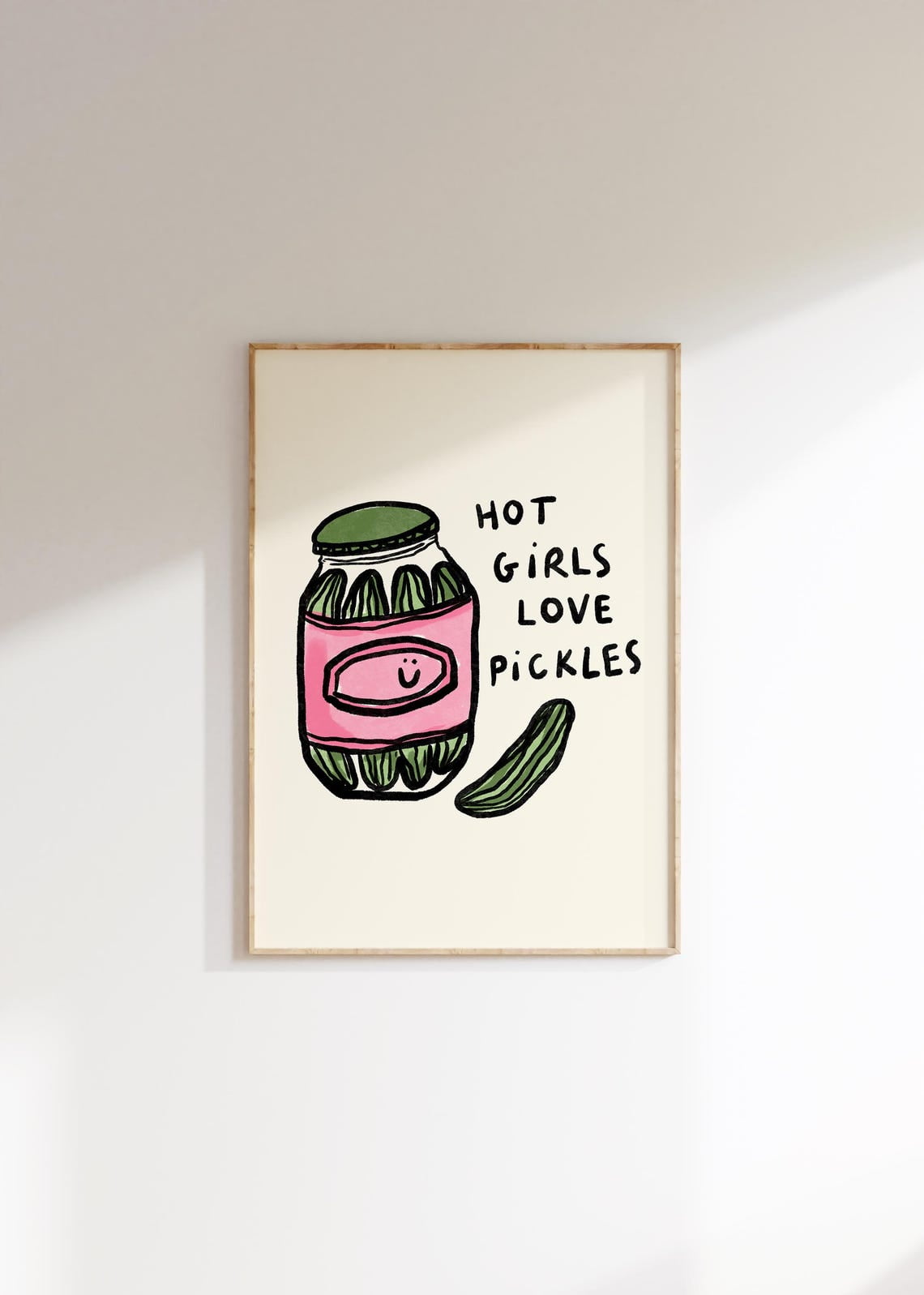 Kna Prints - 1 Pc Poster Hot Girls Love Pickles Wall Print Food And Drink Pickle Illustration ...
