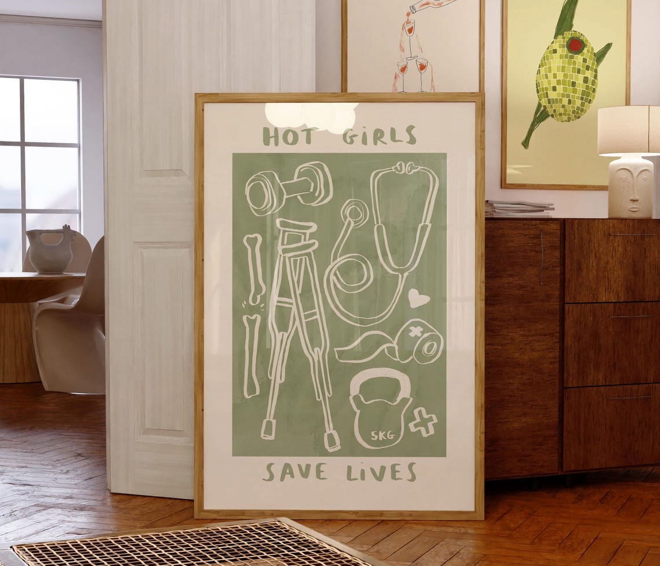 Kna Prints - 1 Pc Poster Hot Girls Save Lives Wall Print Physiotherapy ...