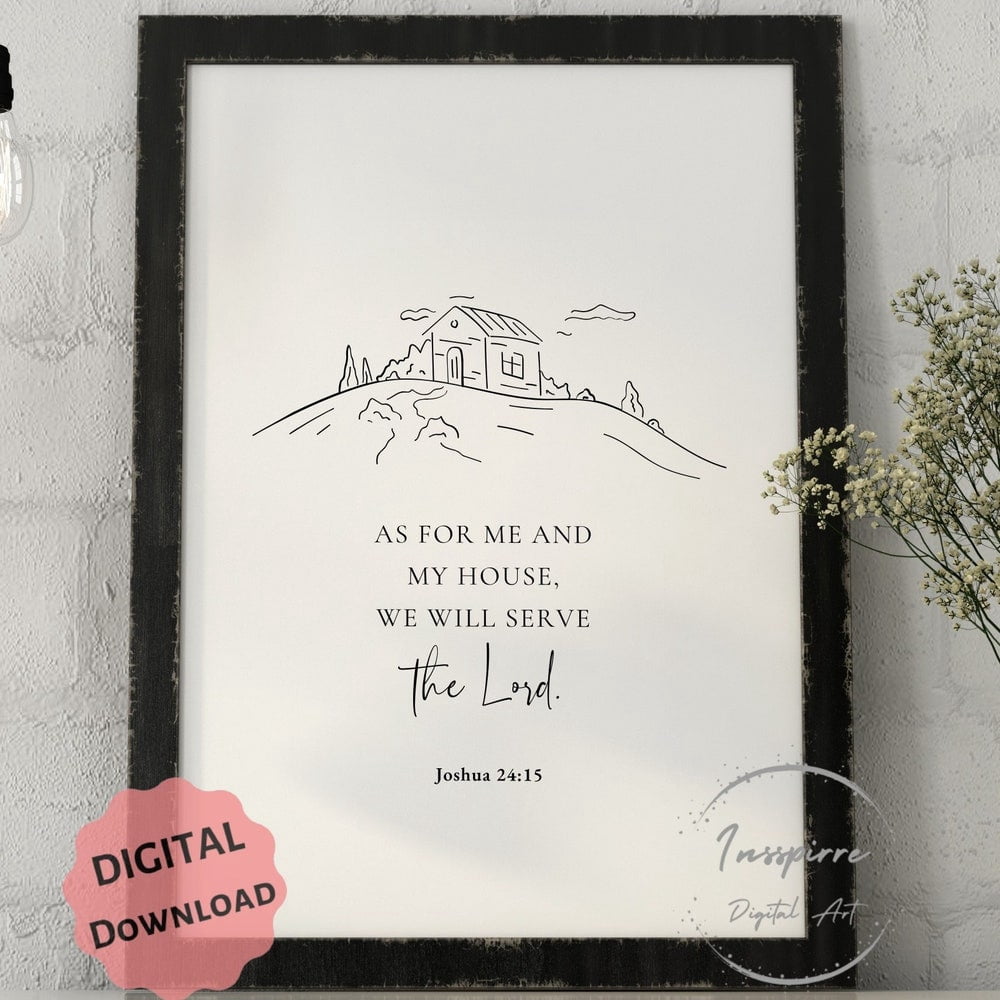 Kna Prints - 1 Pc Poster As For Me And My House Printable, Joshua 24:15 ...
