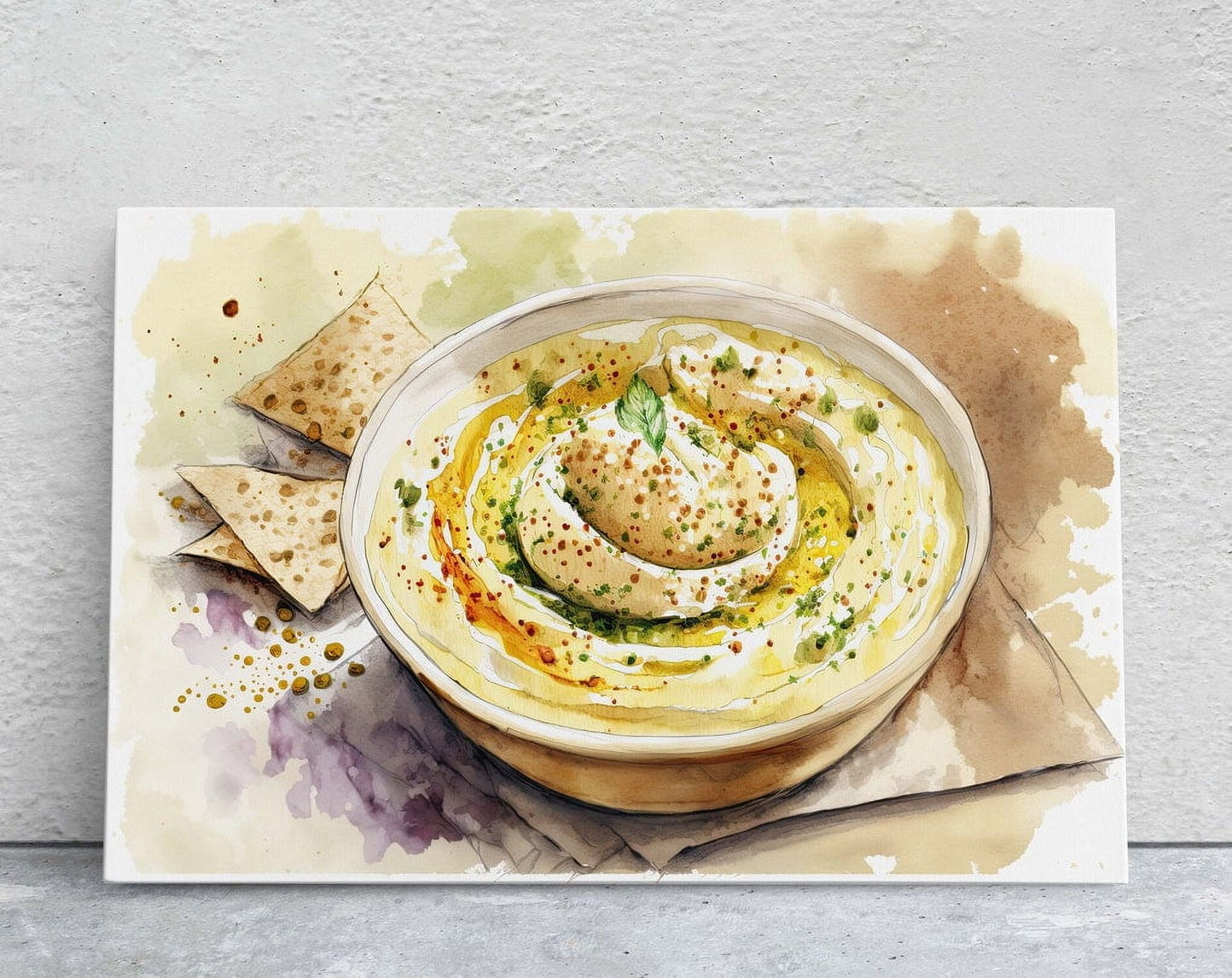 Kna Prints - 1 Pc Poster Hummus And Pita, Chickpea,, Large Print ...