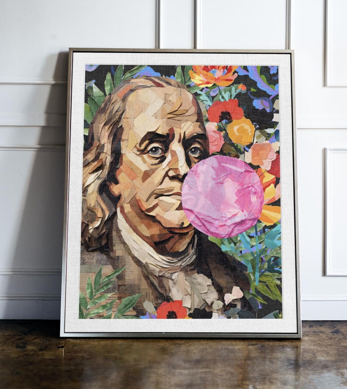 Kna Prints - 1 Pc Poster Humorous Benjamin Franklin Paper Collage Art: Quirky Political Home ...