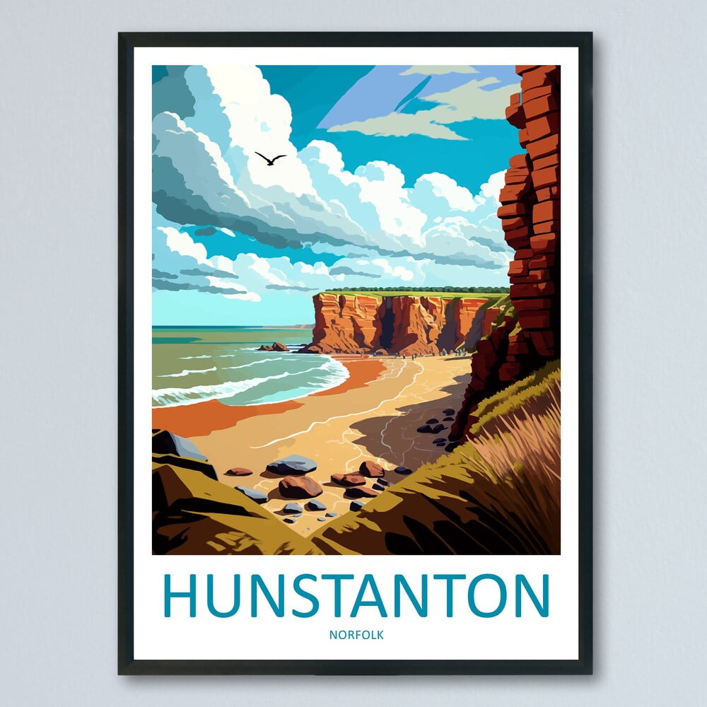 Kna Prints - 1 Pc Poster Hunstanton Cliffs Travel Wall Art Hunstanton ...