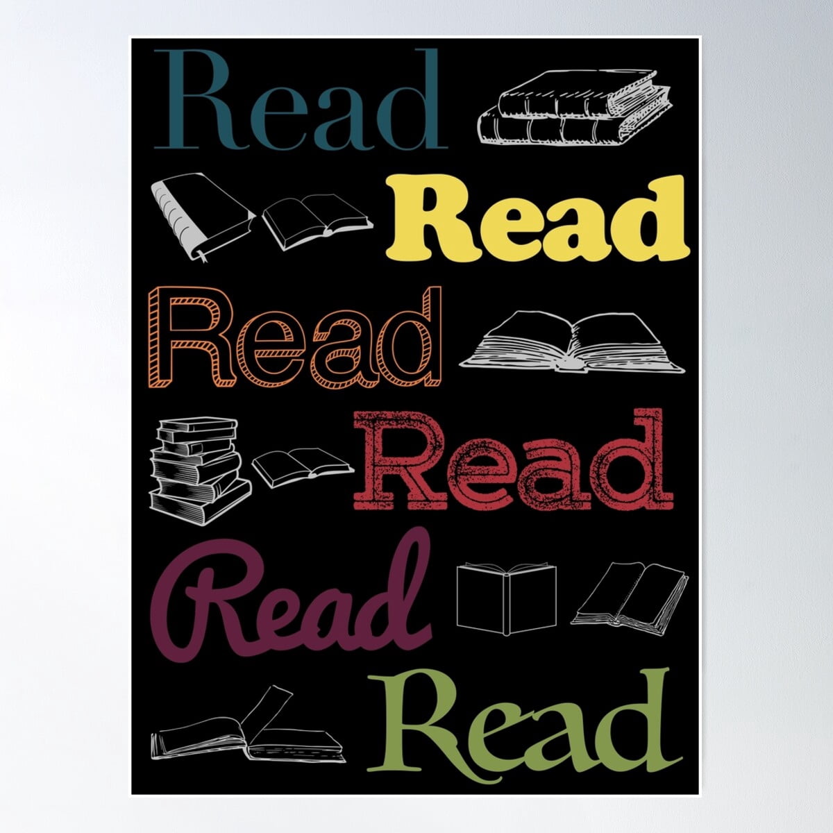 Kna Prints - 1 Pc Poster I Love Reading Bibliophile, UNFRAMED-24x36 ...