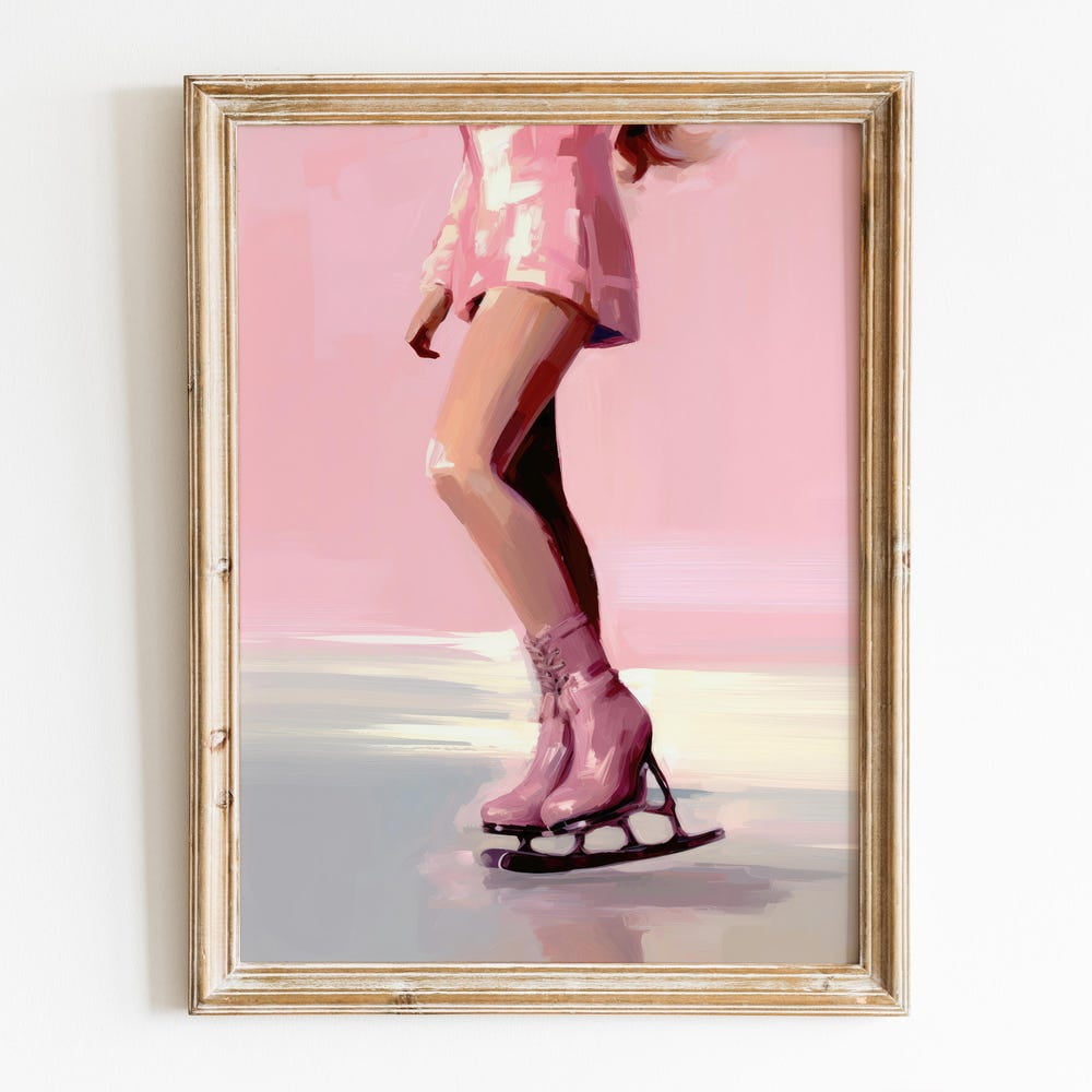 Kna Prints - 1 Pc Poster Ice Skating Girly Printable Wall Art, Preppy Room Decor, Figure Skating ...