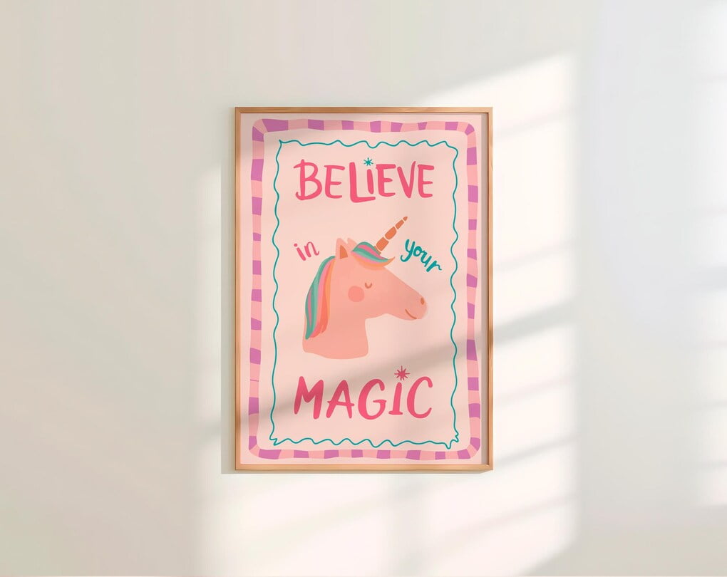 Kna Prints - 1 Pc Poster Icorn Wall Art For Kids Room Montessori ...