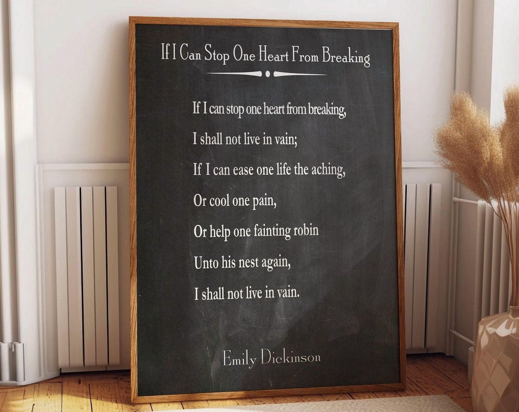 Kna Prints - 1 Pc Poster If I Can Stop Poem By Emily Dickinson Print Or ...