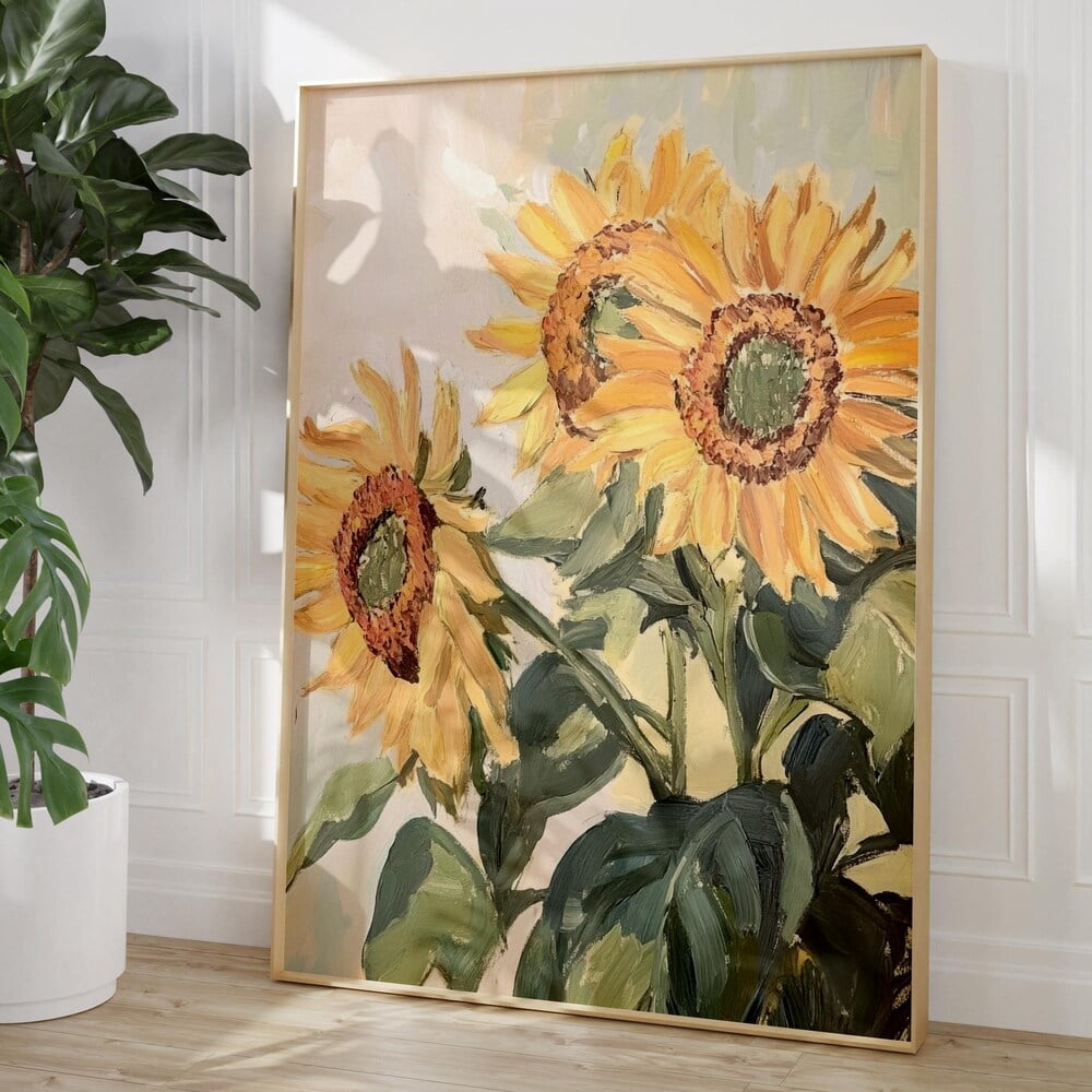 Kna Prints - 1 Pc Poster Impressionist Sunflower | Cottagecore Floral ...