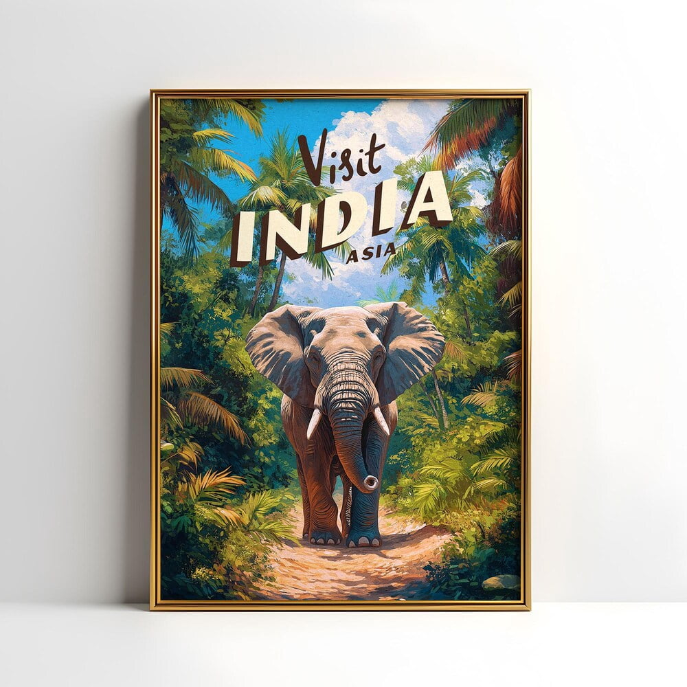 Kna Prints - 1 Pc Poster India Asia Vintage Travel , Elephant Poster ...