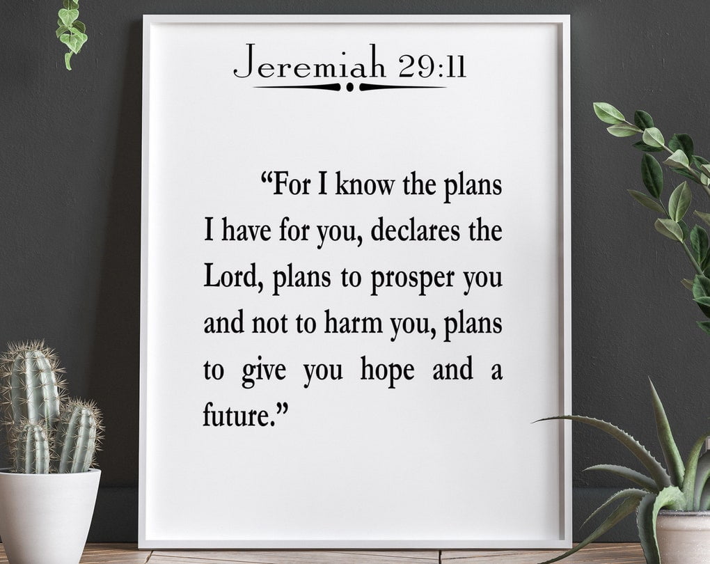 Kna Prints - 1 Pc Poster Inspiring Scripture Quote Jeremiah 29:11 Bible ...