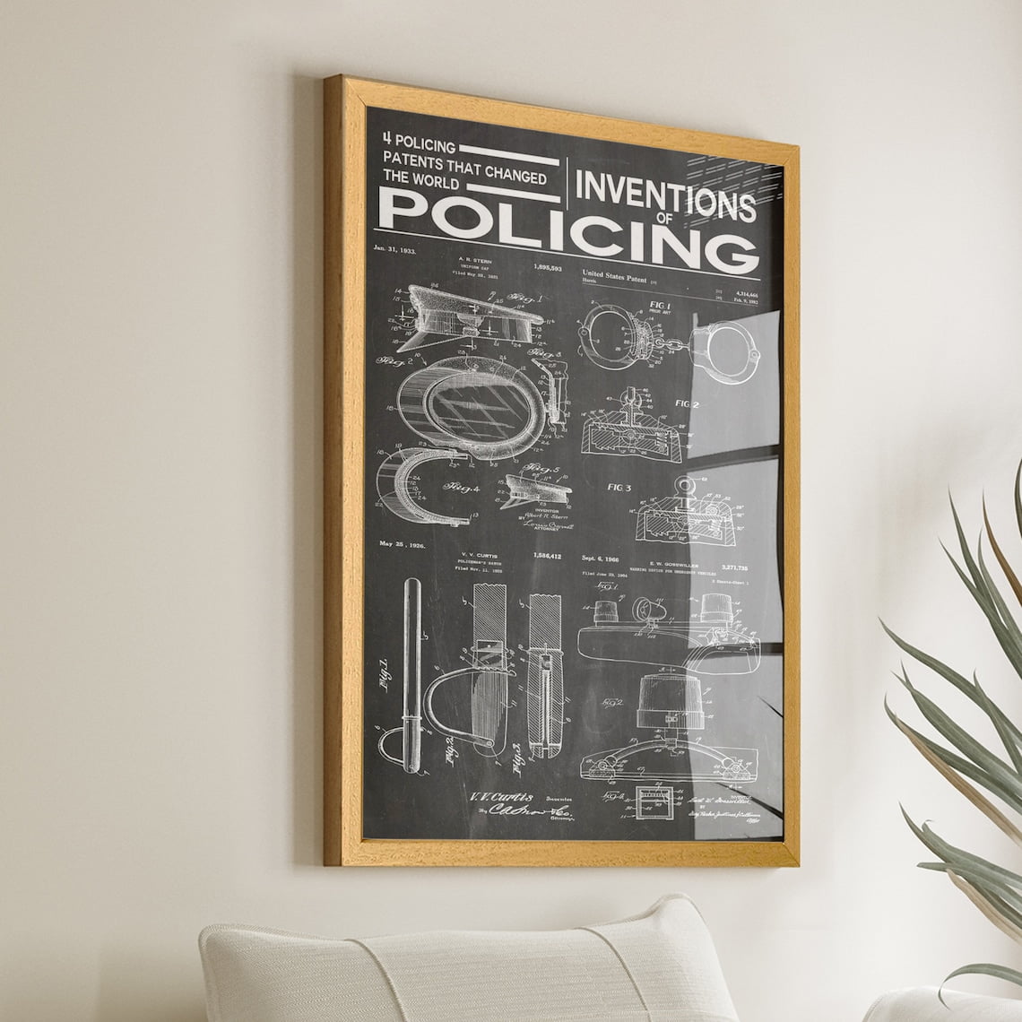 Kna Prints - 1 Pc Poster Inventions Of Policing Patent : Ique Police ...