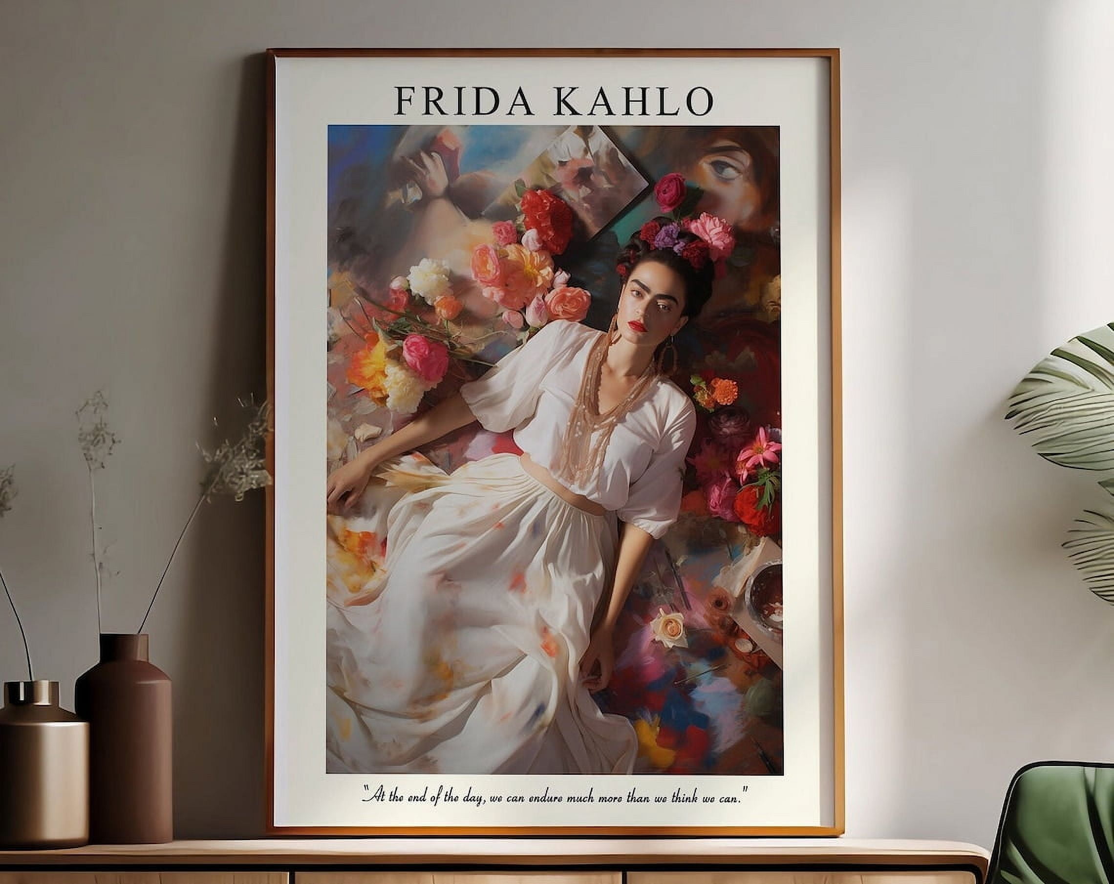 Kna Prints - 1 Pc Poster Ique Frida Kahlo Portrait In Flowers ...