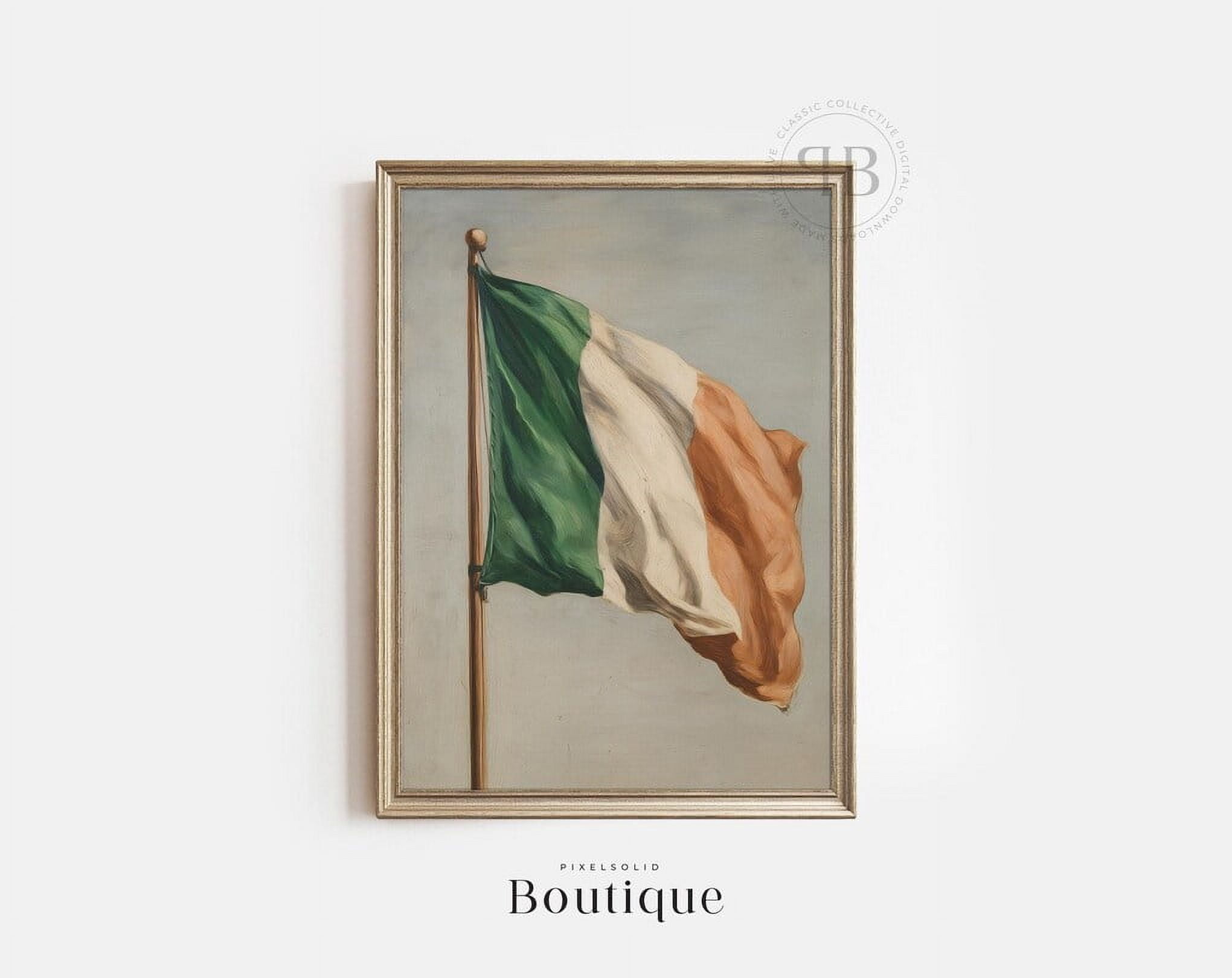 Kna Prints - 1 Pc Poster Irish Flag Wall Art, Oil Painting Style ...